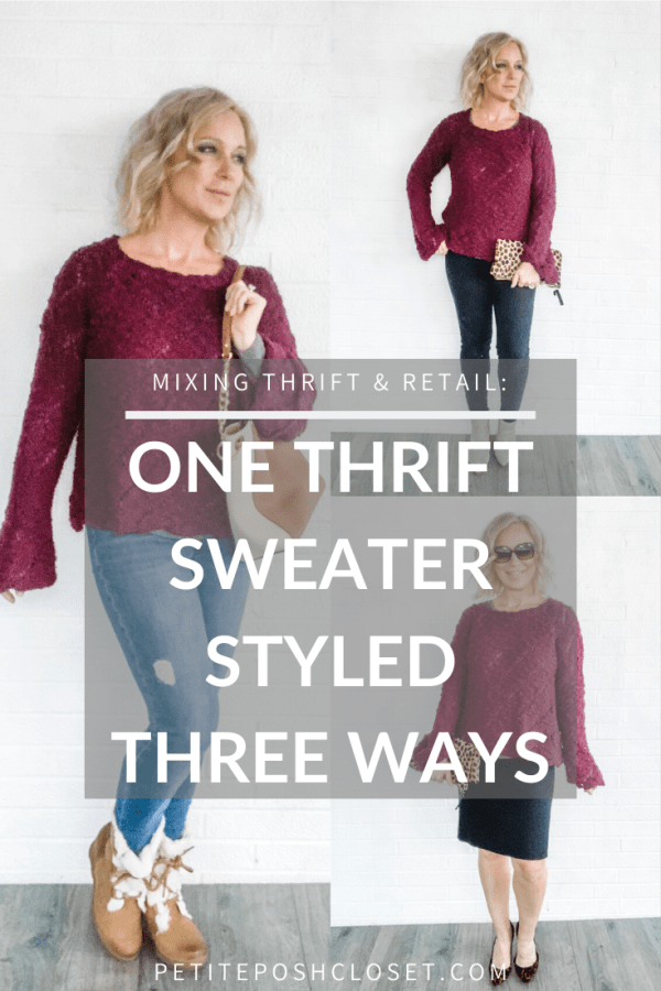 One Thrift Sweater – Styled Three Ways – Midlife Posh Closet