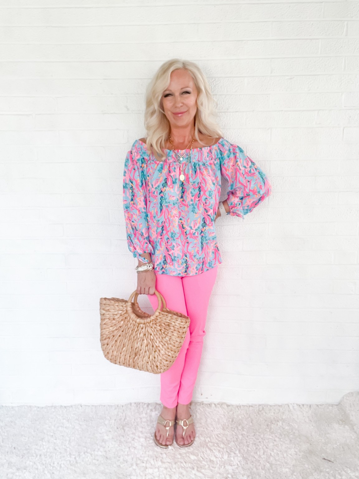 One Lilly Pulitzer Blouse – Three Outfits for Spring & Summer – Midlife ...