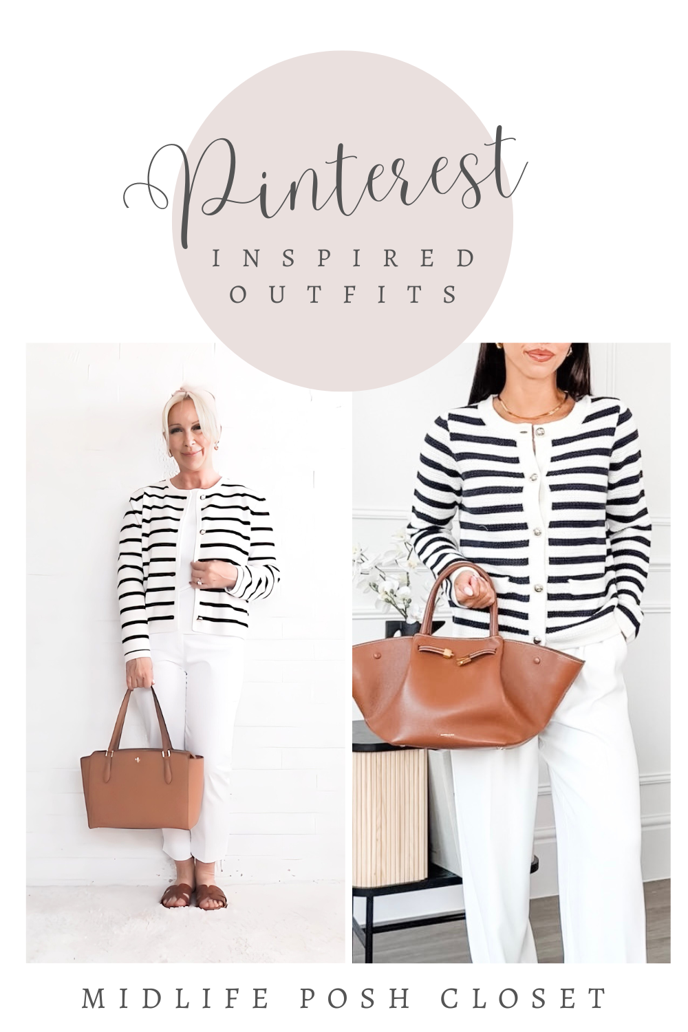 Pinterest Inspired Outfits for Midlife Women: Striped Lady Coat ...